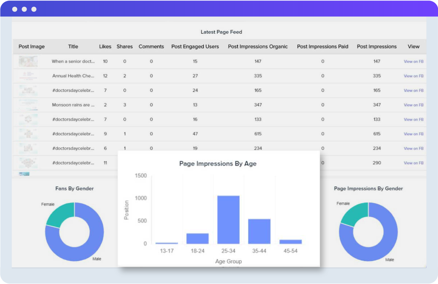 Facebook Page Insights Dashboard Software for Digital Agencies